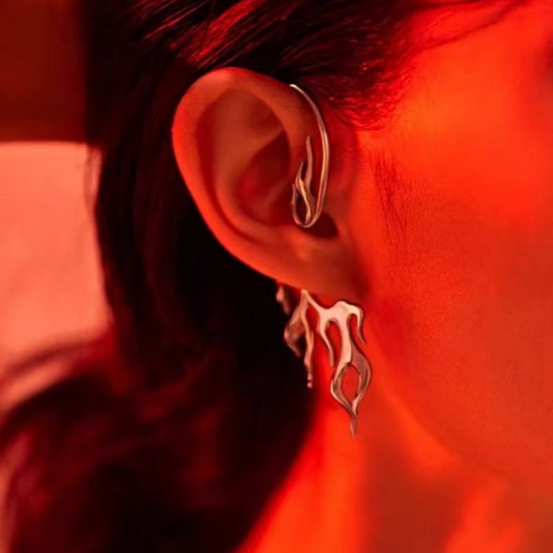 14K Gold-plated Flame Ear Cuffs ( 1 Pair ) – Ella18