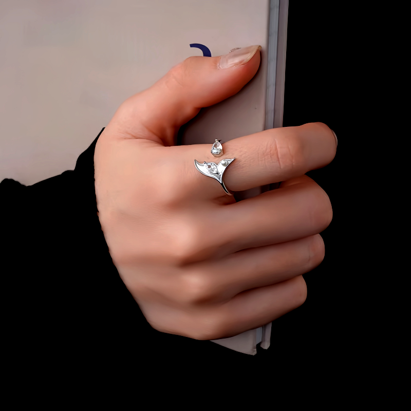 14K Gold Plated Zircon Fishtail Adjustable Rings – Ella18