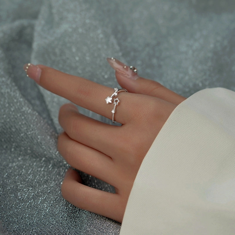 Sterling Silver Zircon Star Rings – Ella18