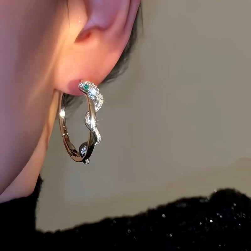 14K Gold-Plated Snake Hoop Earrings – Ella18