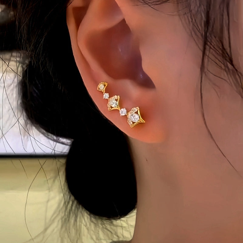 14K Gold-Plated Zircon Ginkgo Leaf Crawlers – Ella18