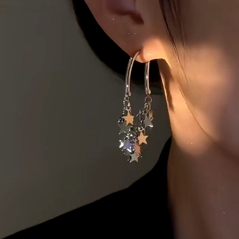 14K Gold-plated Elegant Star Tassel Earrings – Ella18