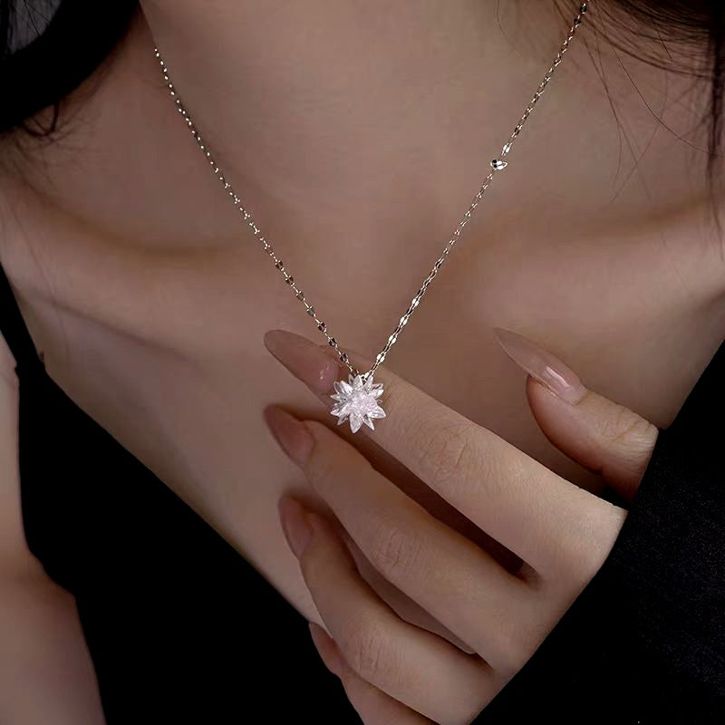 Sterling Silver Crystal Ice Flower Necklaces – Ella18