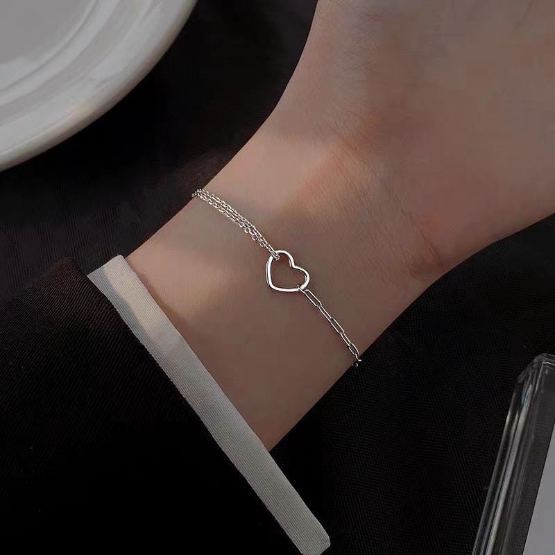 Sterling Silver Love Heart Bracelets – Ella18